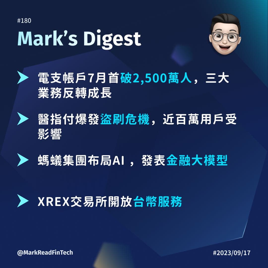 一週金融科技新聞 2023.09.10 - 09.17 #180 - 馬克解讀金融科技 (@markreadfintech) | Dcard