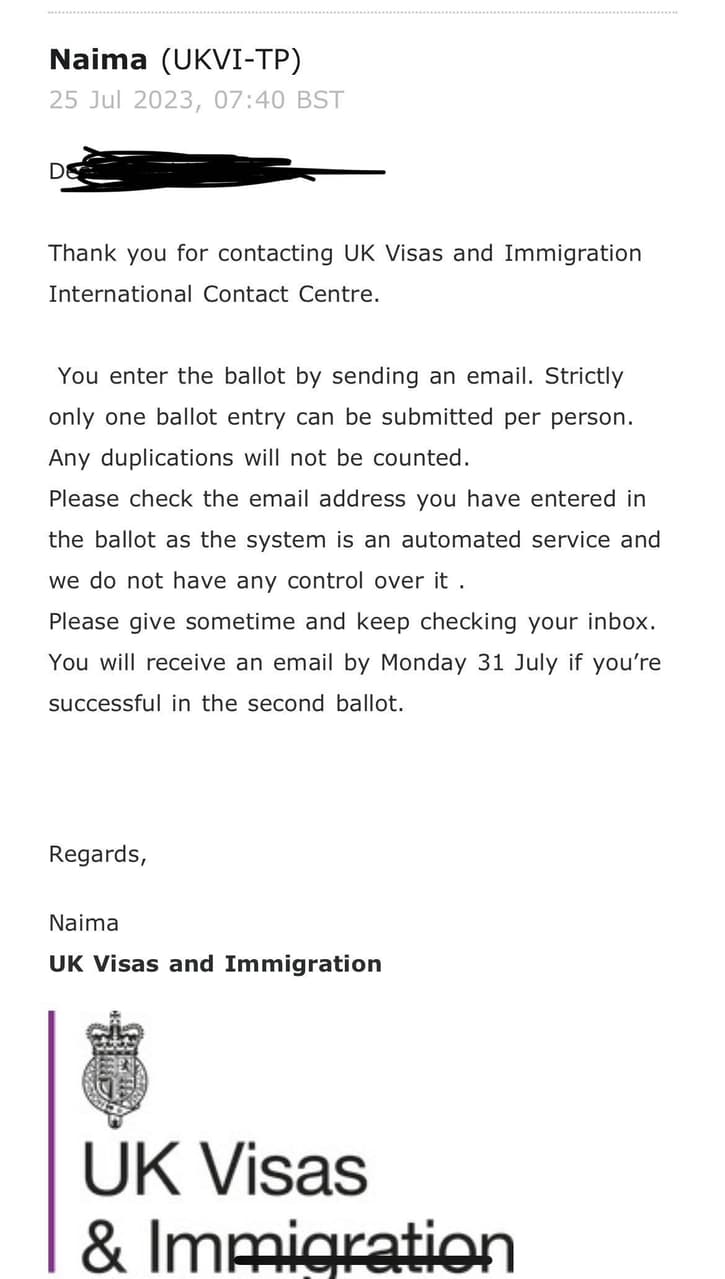#打工度假 2023年七月英國YMS抽籤沒收到確認信 - 海外工作板 | Dcard