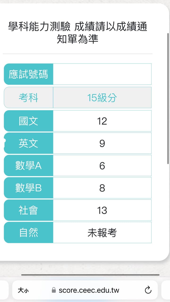 分科or個申 考試板 Dcard