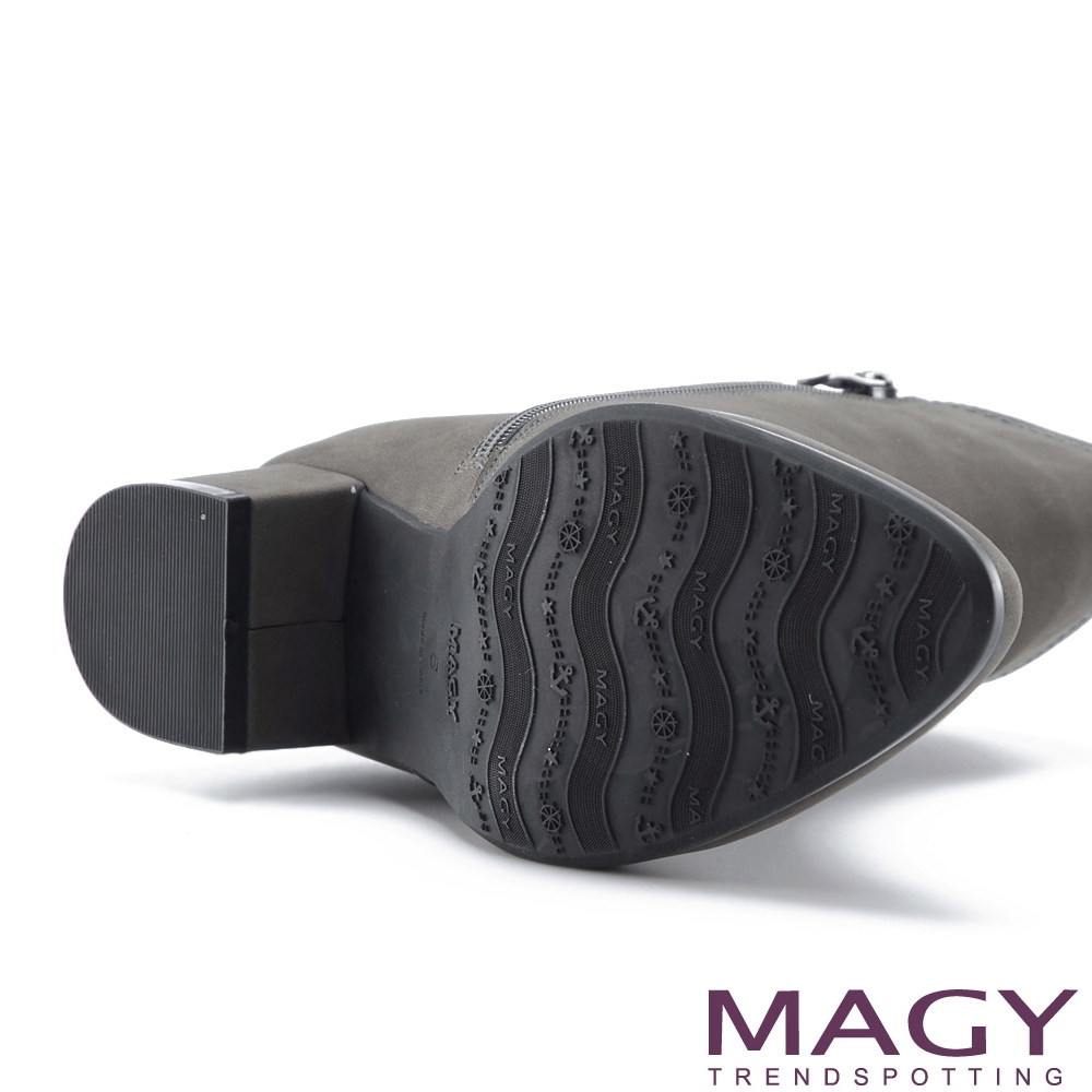 #我要賣 (售出)MAGY 真皮繫帶扭結釦粗跟 女 短靴 灰色 23號 - 二手交易板 | Dcard