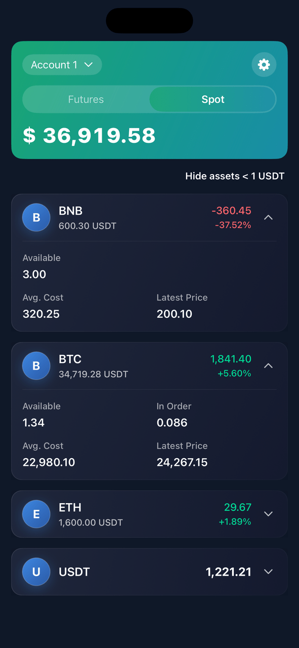 寫了跨虛擬貨幣交易所查看倉位收益的iOS App - 理財板 | Dcard