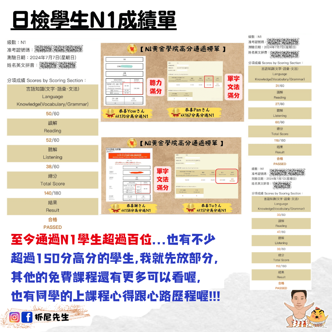 【2024.12.日檢JLPT N1】 - 抓尼先生/學日文 (@johnysensei) | Dcard