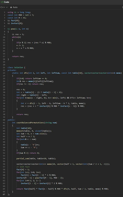 3343. Count Number of Balanced Permutations 解題紀錄 - 佛朗火箭製造基 (@supersonico) | Dcard