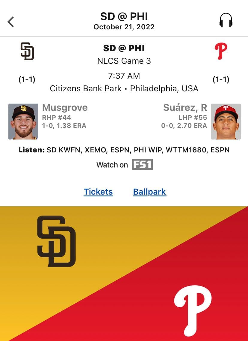 NLCS 聖地牙哥教士 VS. 費城費城人 G3 先發投手預告 - MLB板 | Dcard