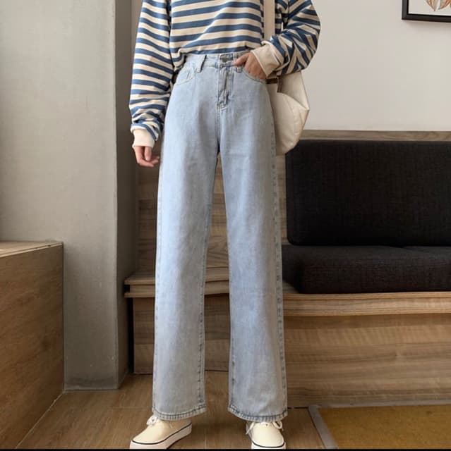 牛仔落地褲 - B90 留言 | Dcard