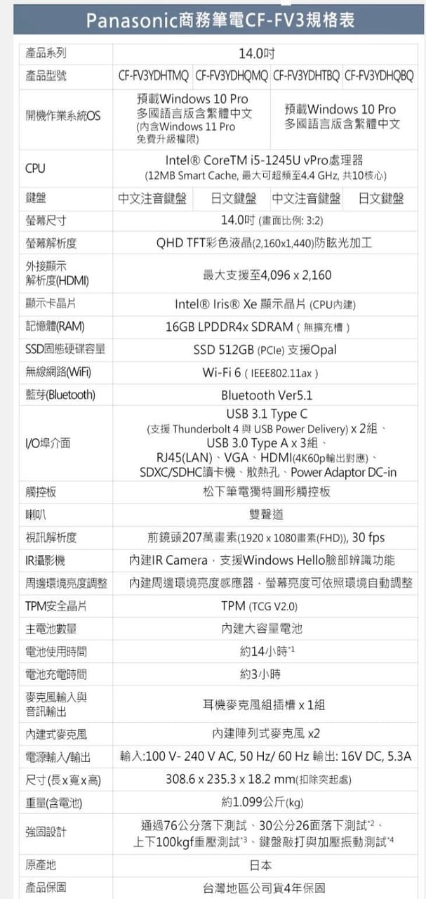 #請益 關於Panasonic CF-FV3 - 3C板 | Dcard