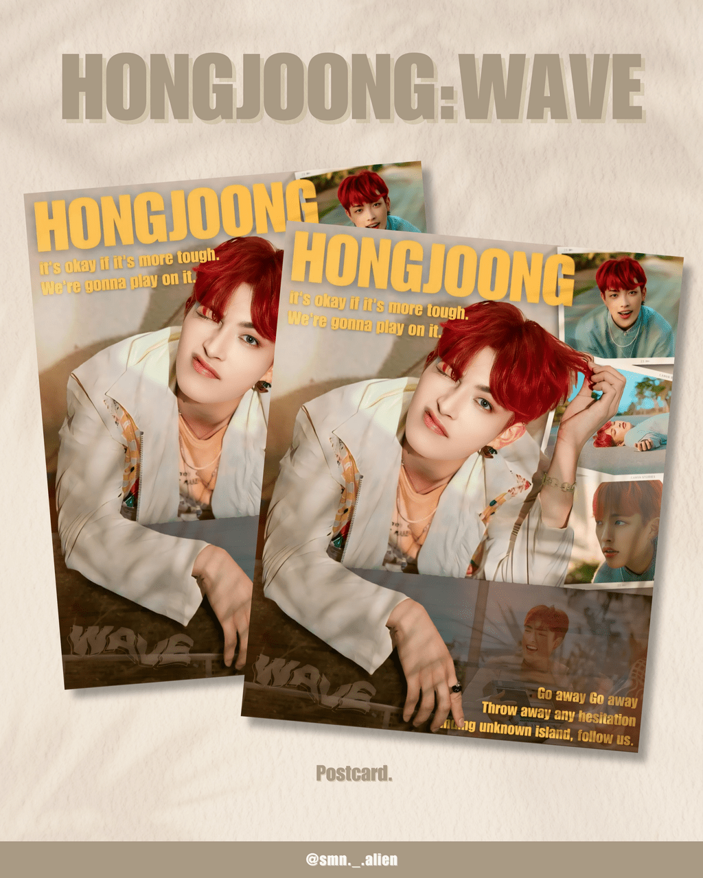 #分享 🌿𝗛𝗢𝗡𝗚𝗝𝗢𝗢𝗡𝗚：𝗪𝗔𝗩𝗘 𝗣𝗢𝗦𝗧𝗖𝗔𝗥𝗗 𝗜𝗕𝗢𝗡列印🌊 - ATEEZ板 | Dcard