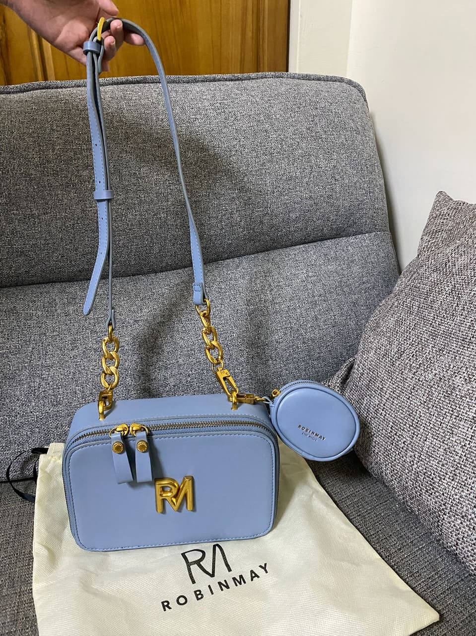 #我要賣 #我要賣 #莫蘭迪藍 #相機包 #RM包包 #Robinmay - 二手交易板 | Dcard