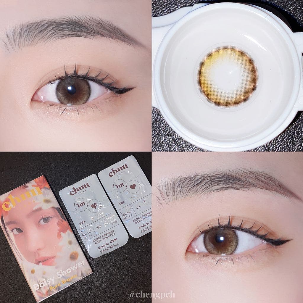 花朵般綻放的澄澈眼眸🌼 chuu Lens Daisy Shower Pure Brown 純淨棕 - 邱邱 (@chengpeach) | Dcard