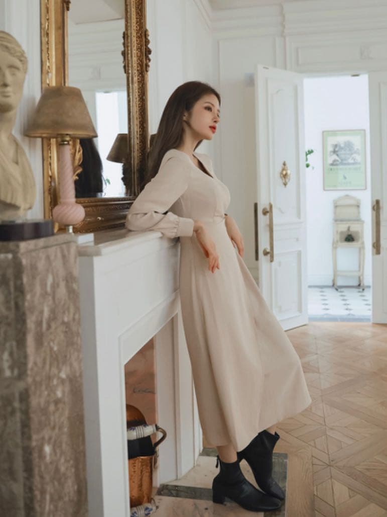 杏色長洋搭配外套 - 穿搭板 | Dcard