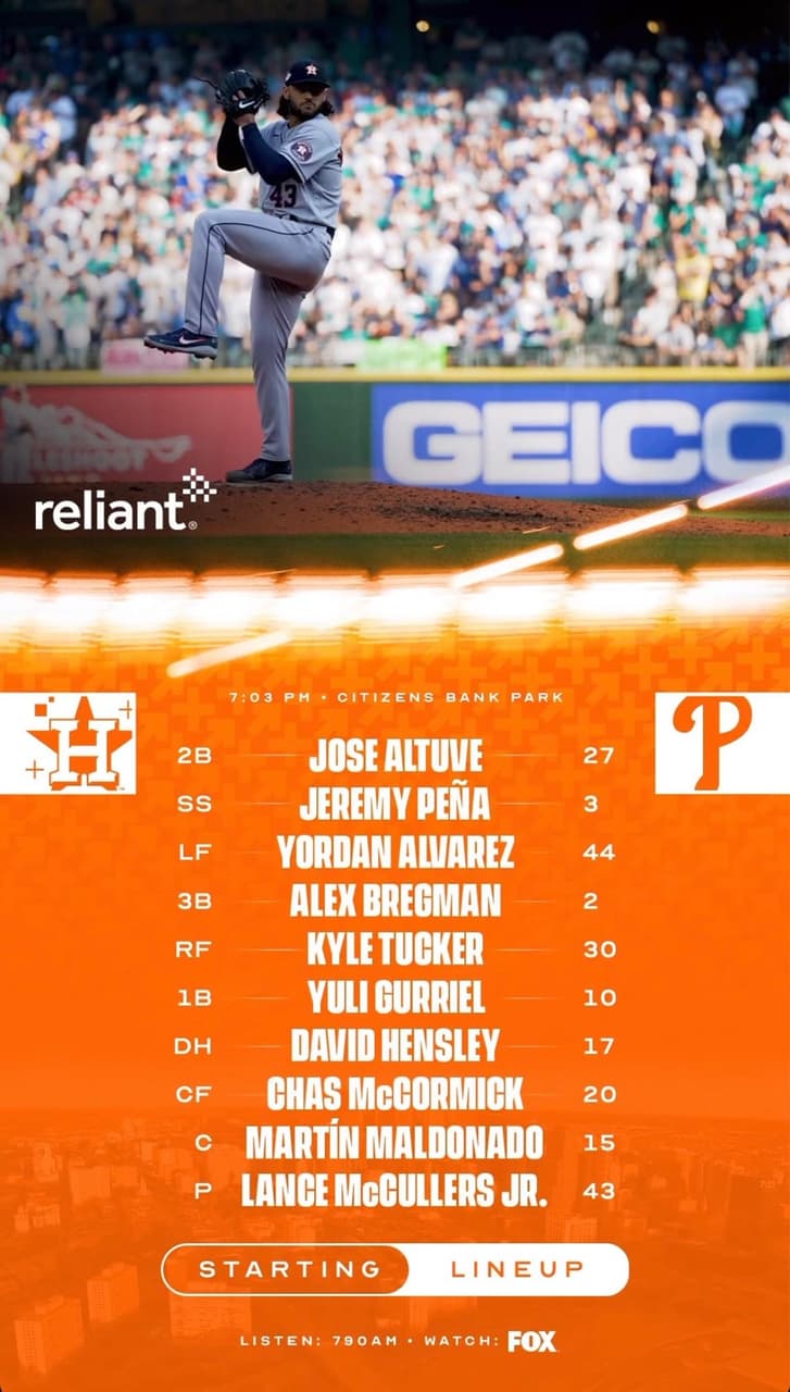 2022.11.02 世界大賽 G3 休士頓太空人 vs. 費城費城人 賽事討論區（系列賽 1-1） - MLB板 | Dcard