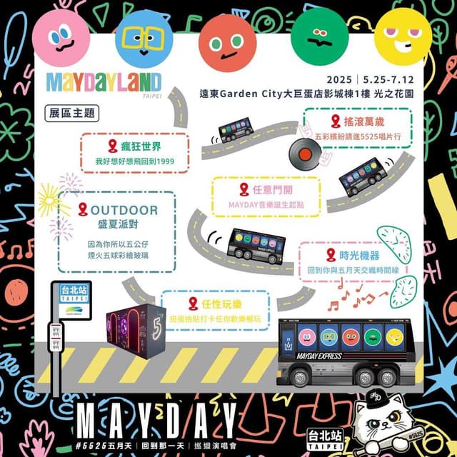 #情報 大巨蛋扭蛋、VR體驗、MAYDAYLAND活動+返鄉專車資訊 - 五月天板 | Dcard