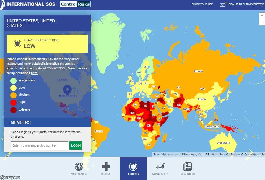 #新聞 International SOS, 國際 SOS "2018年旅遊風險地圖" - 時事板 | Dcard