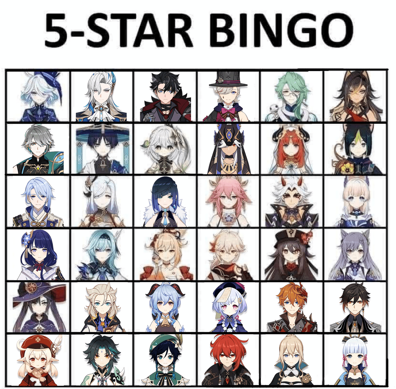 #分享 來玩五星bingo - 原神板 | Dcard