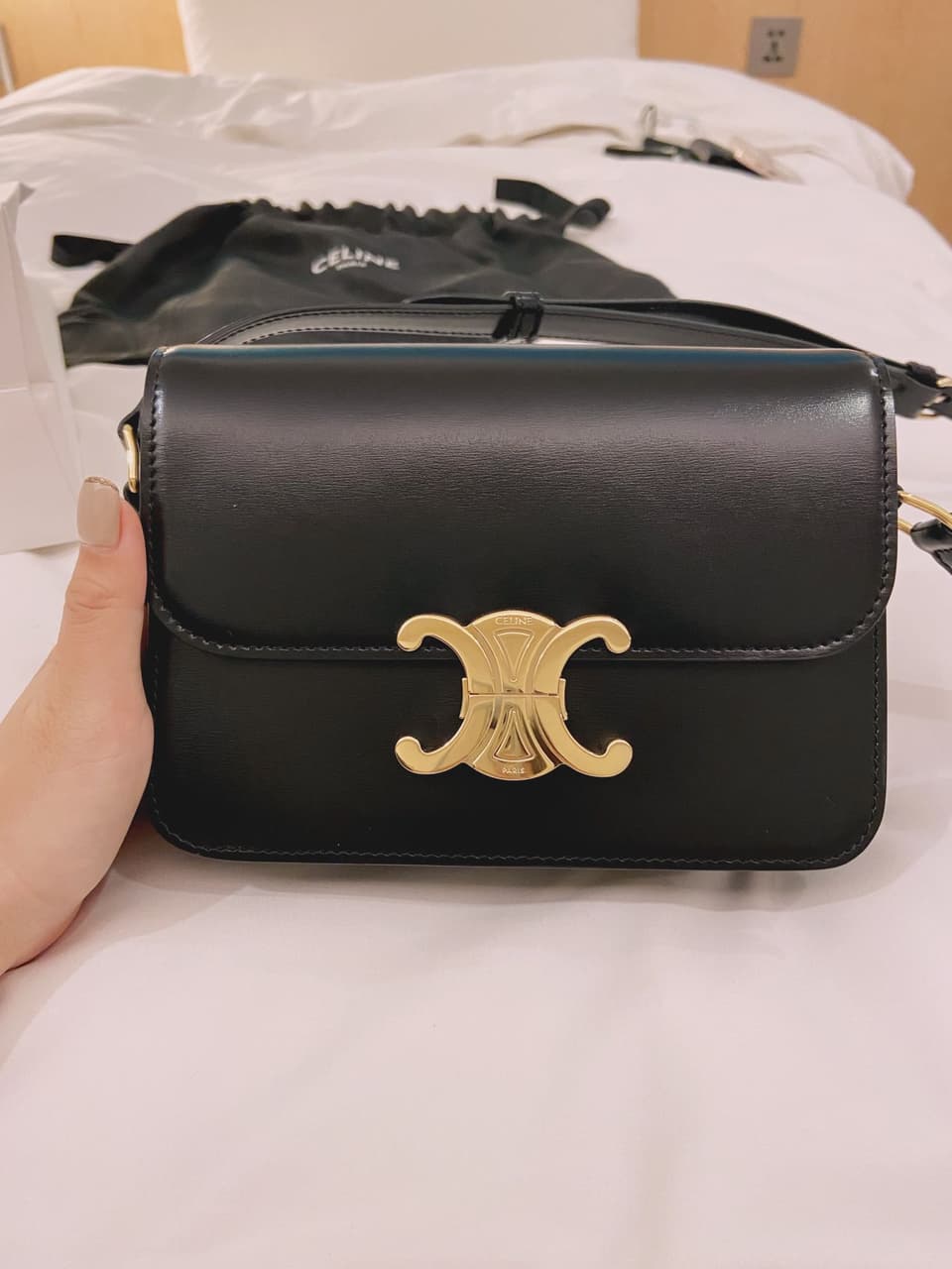 #開箱 Celine teen triomphe黑金凱旋包 - 精品板 | Dcard