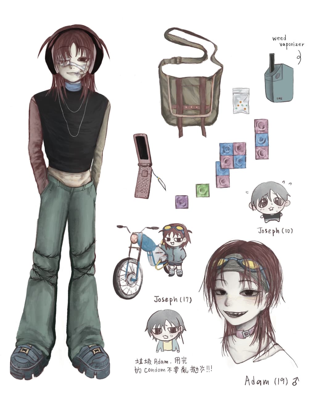 原創角的立繪 然後放Ig不夠一小時又被shadow banned😔🩸 - 插畫板 | Dcard