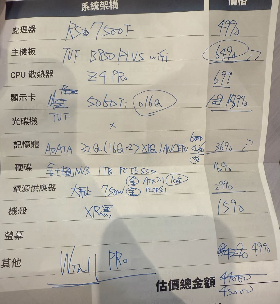 新手組電腦 預算大概4w-4w5 - 3C板 | Dcard