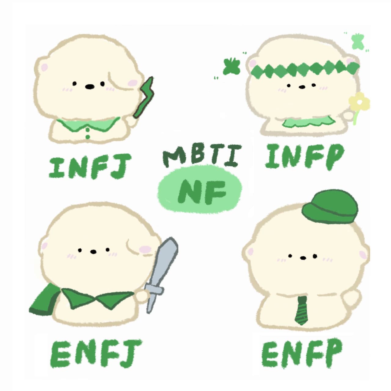#插畫分享 MBTI小狗頭貼ꔛ☁️(˶ฅωฅ˵)🐾 - 小勺🐰 (@rabbitinthehole) | Dcard