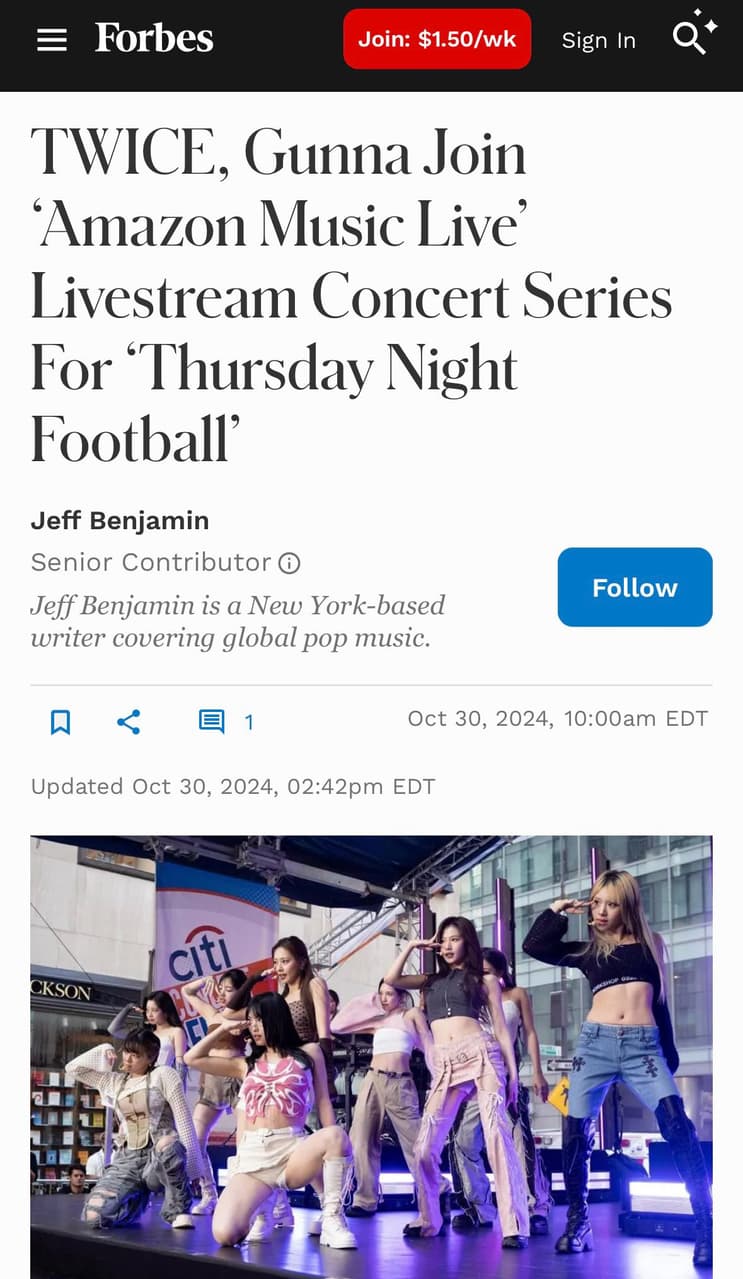 #分享 《福布斯》報導 TWICE X Amazon Music Live（翻譯） - TWICE板 | Dcard
