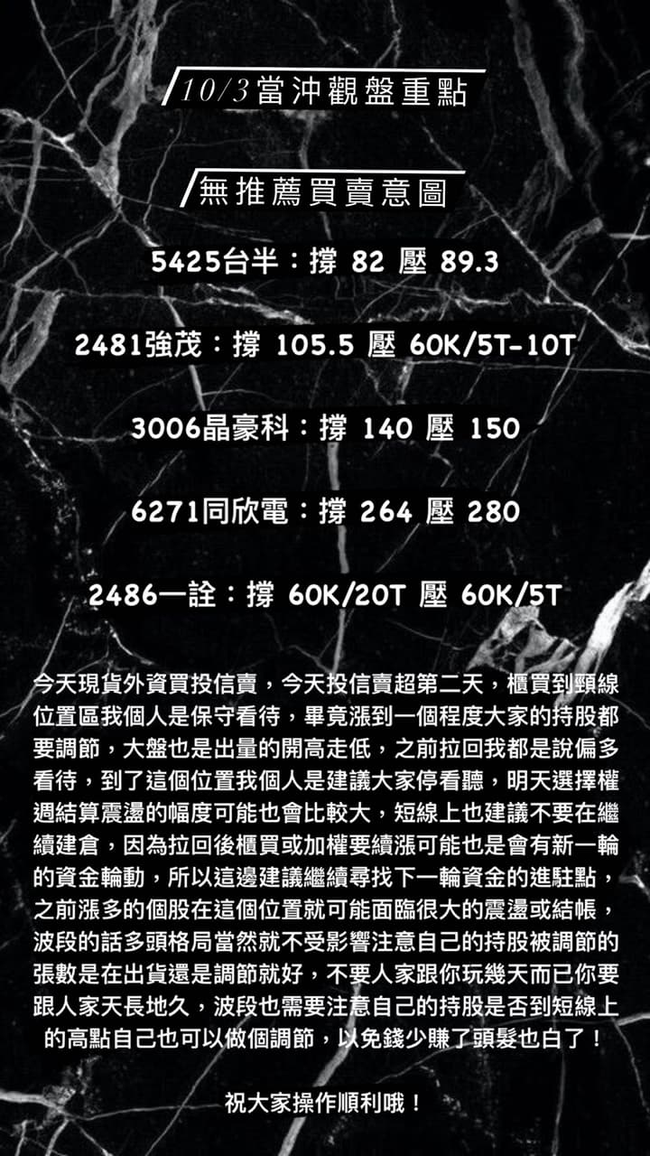 明日當沖觀盤重點 - Chris (@chris.z) | Dcard