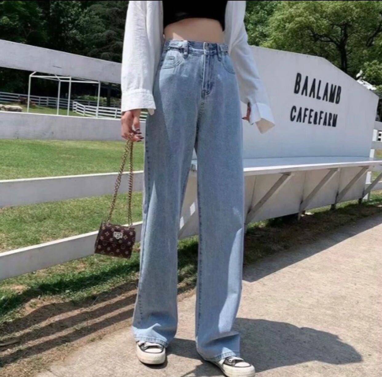 牛仔落地褲 - B90 留言 | Dcard