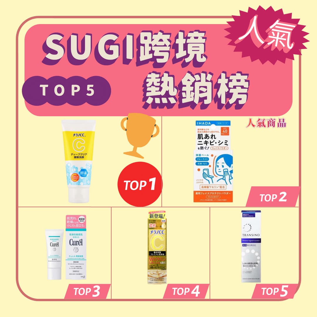 #分享 SUGI跨境 日本藥妝3月份熱銷榜🏆 - SUGIスギ (@sugipharmacy) | Dcard