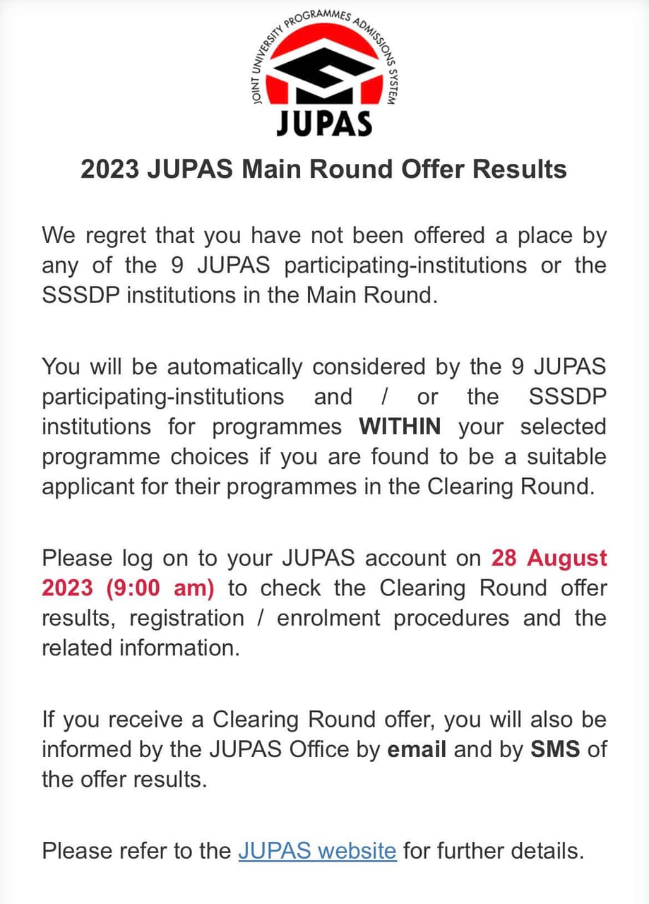 Jupas no offer - DSE 考生專區板 | Dcard