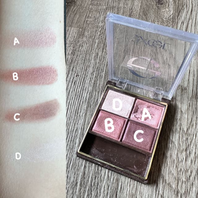 #試色 #眼影試色 EXCEL 四色眼影 SR10 溫柔乾燥玫瑰 - 美妝板 | Dcard