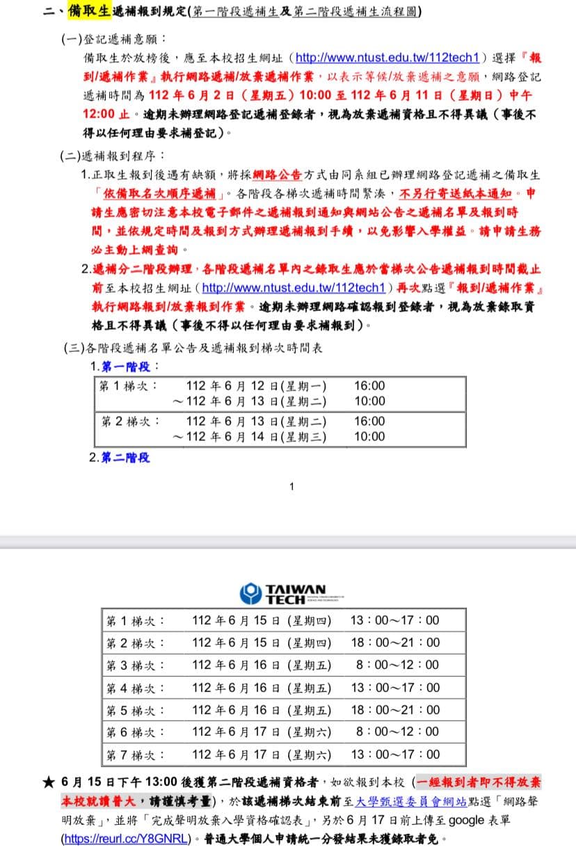台科大 備取問題 升大學考試板 Dcard