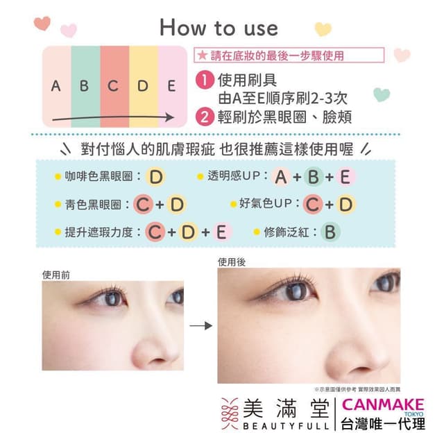 #分享 Canmake 5色遮瑕盤 - 美妝板 | Dcard