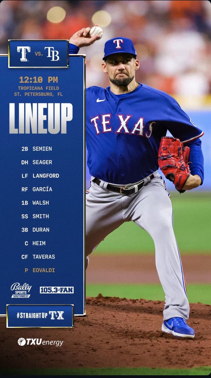 #賽事討論 2024/4/4 MLB 例行賽 / 德州遊騎兵TEX 4:1 坦帕灣光芒TB / 賽事討論區 - MLB板 | Dcard