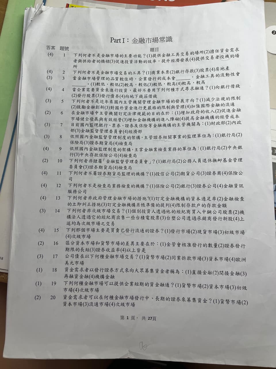 金融市場常識與職業道德 題庫全 30元 二手的 可樹科大面交 樹德科技大學板 Dcard