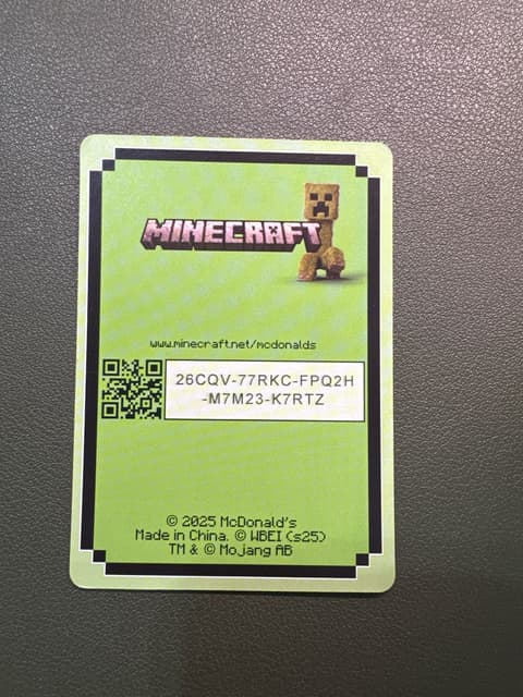 #其他 贈送麥當勞序號！ - Minecraft板 | Dcard