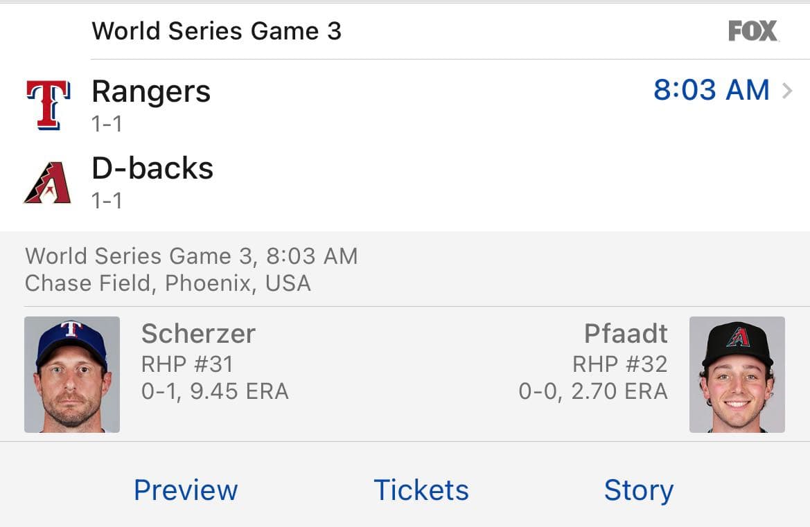 #討論 2023.10.31 世界大賽 G3 先發投手 - MLB板 | Dcard