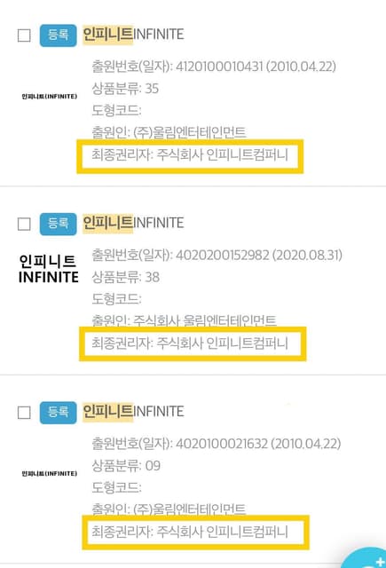 #情報 似乎是拿到商標權的INFINITE成員以及INFINITE Company - 追星板 | Dcard