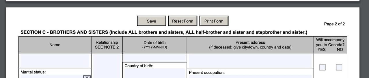 #打工度假 加拿大 IEC 申請疑問 家庭資訊 Section C 該怎麼填？ - 海外工作板 | Dcard