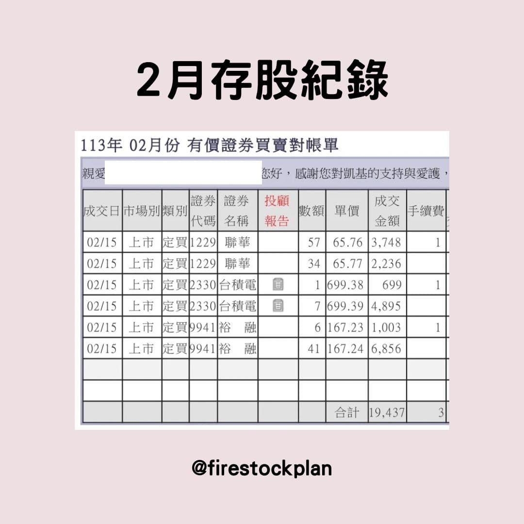 2-3月存股紀錄 - 蜜思L (@firestockplan) | Dcard