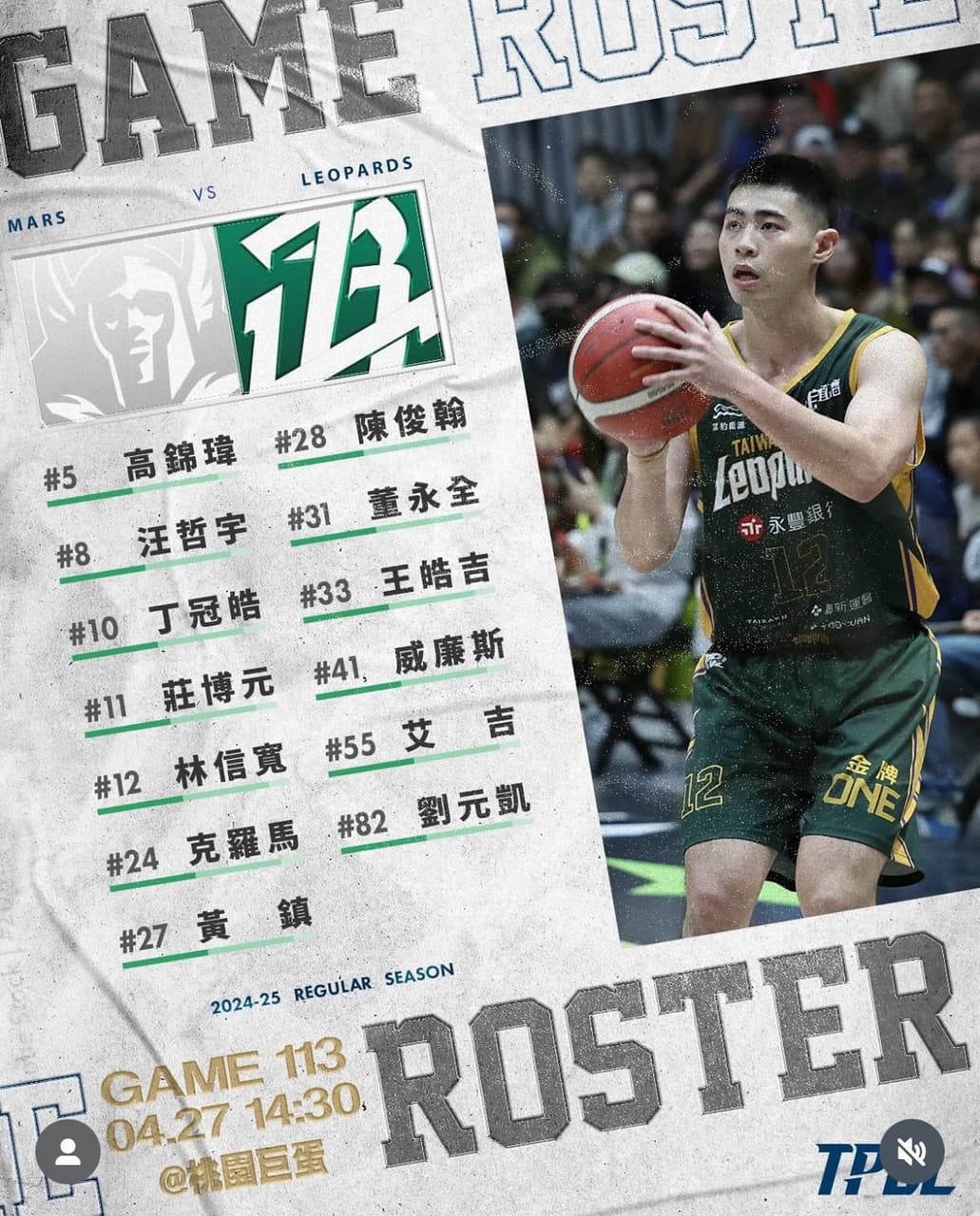 #討論 2025/4/27 TPBL G13 / 戰神🪖 VS. 雲豹🐆 / 賽事討論區（NO.5 VS. NO.6) - 籃球板 | Dcard