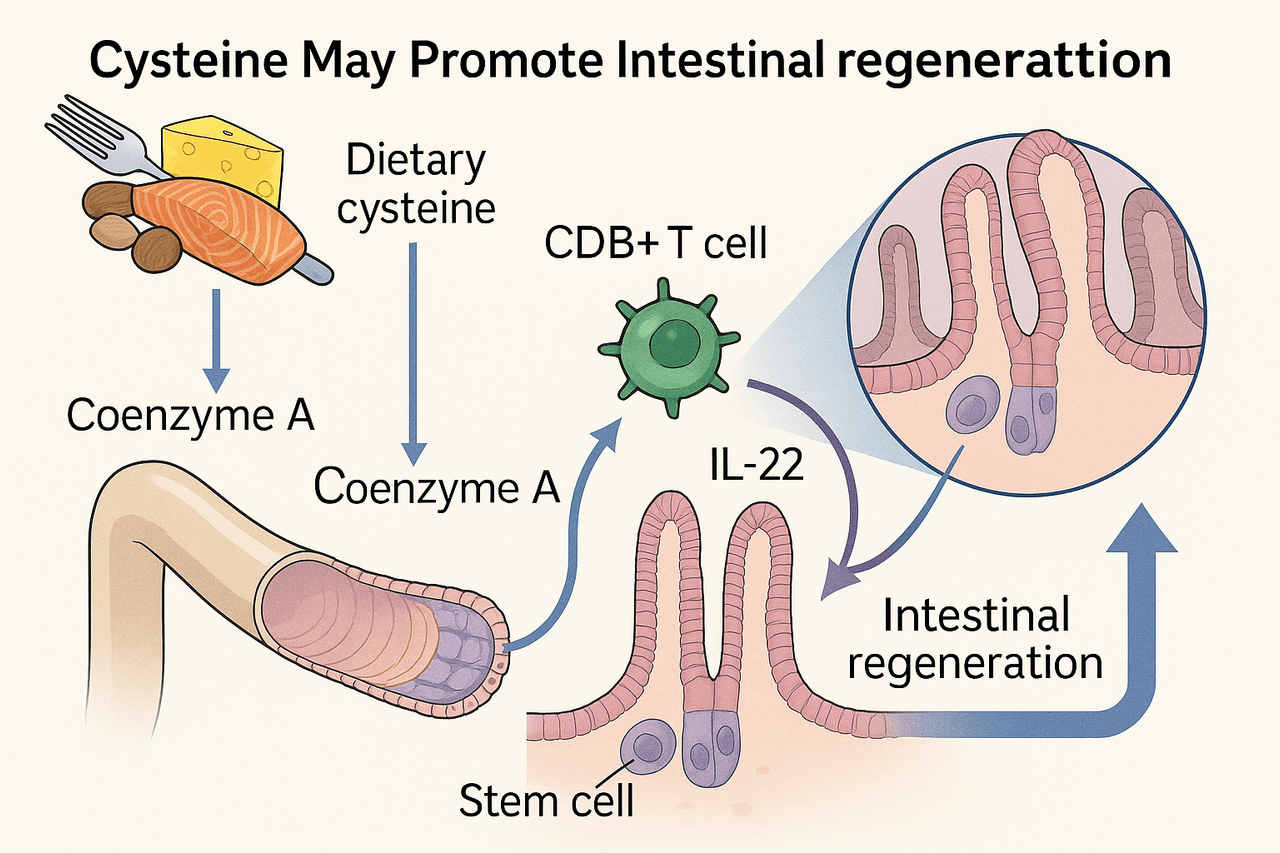 【Nature 重磅！Dietary cysteine 透過 CD8⁺ T cells–IL-22 軸增強腸道幹細胞再生，或有望對抗腸道老化 ...
