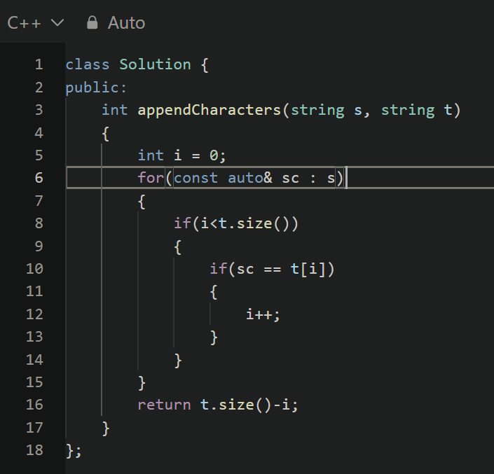 2486. Append Characters to String to Make Subsequence 解題紀錄 - 佛朗火箭製造基 (@supersonico) | Dcard
