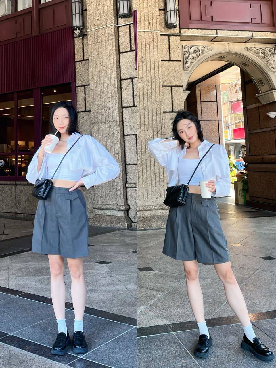 #分享 短版襯衫太好穿啦！🤲🏻 #夏末襯衫OOTD - 穿搭板 | Dcard