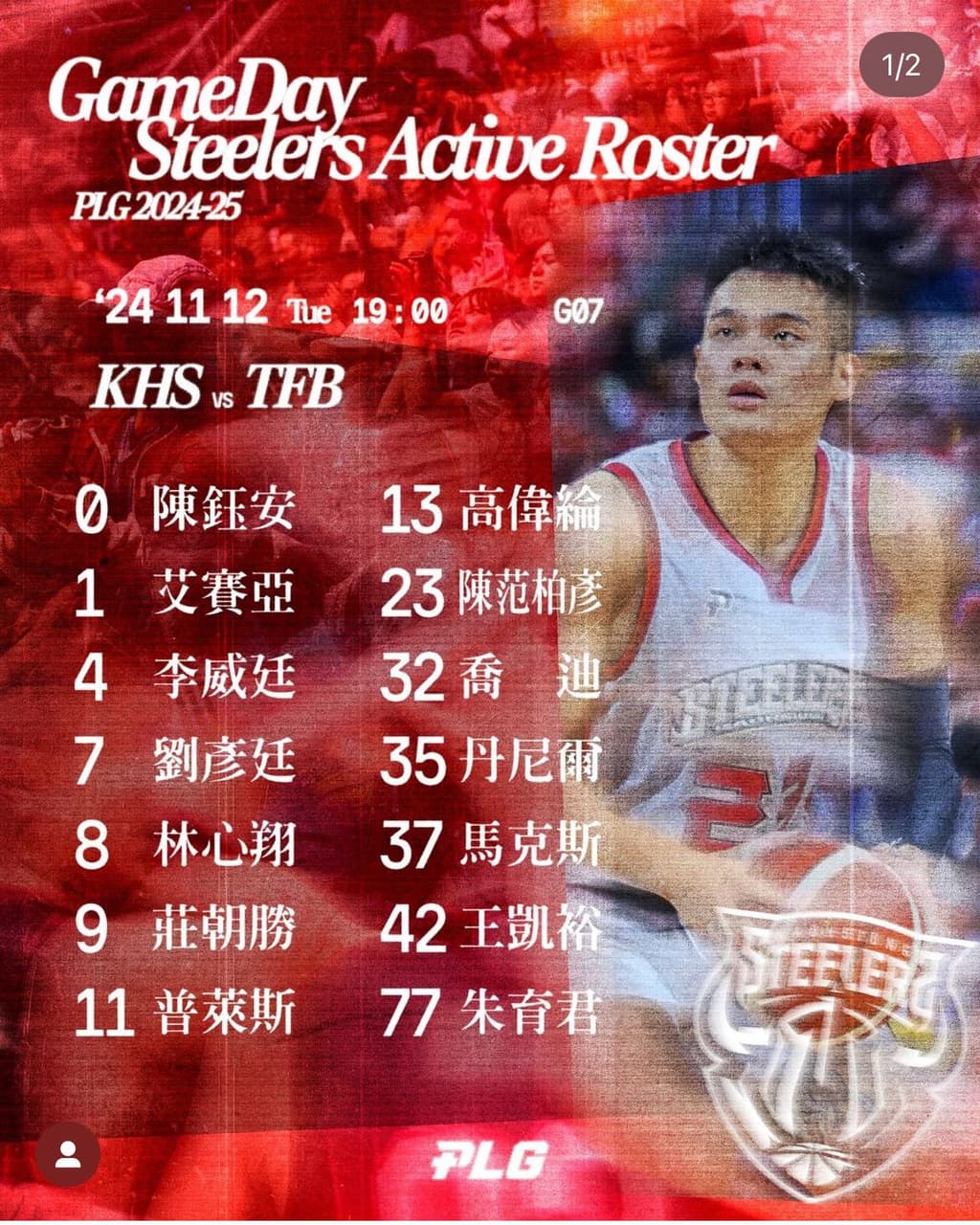 #討論 2024/11/12 PLG 24-25 例行賽 G7 / 高雄鋼鐵人🤖 VS. 台北富邦勇士🪖 / 賽事討論區 - 籃球板 | Dcard