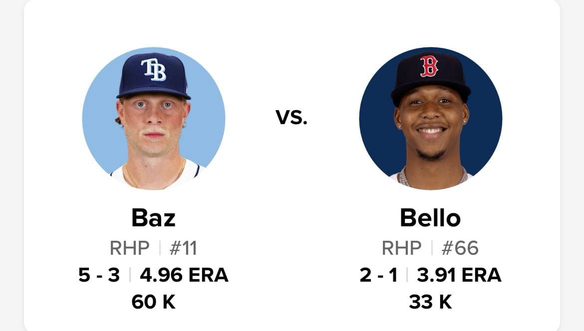 #賽事討論 2025/6/10 MLB / 光芒 VS. 紅襪 / 賽事討論區（S.Baz VS. B.Bello) - MLB板 | Dcard