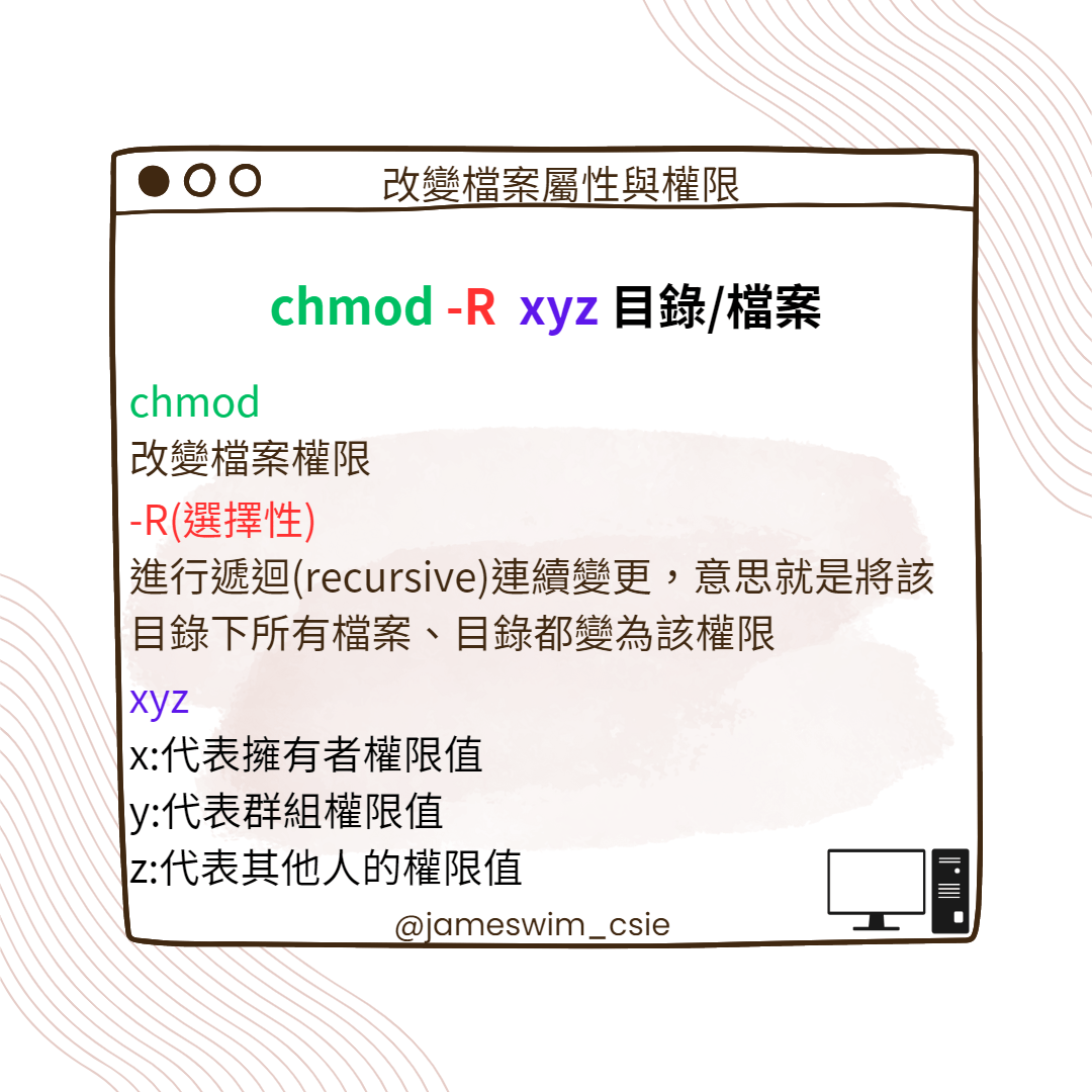 Linux【改變檔案屬性與權限】詳細說明&操作 - 無名小卒 (@jameswim) | Dcard