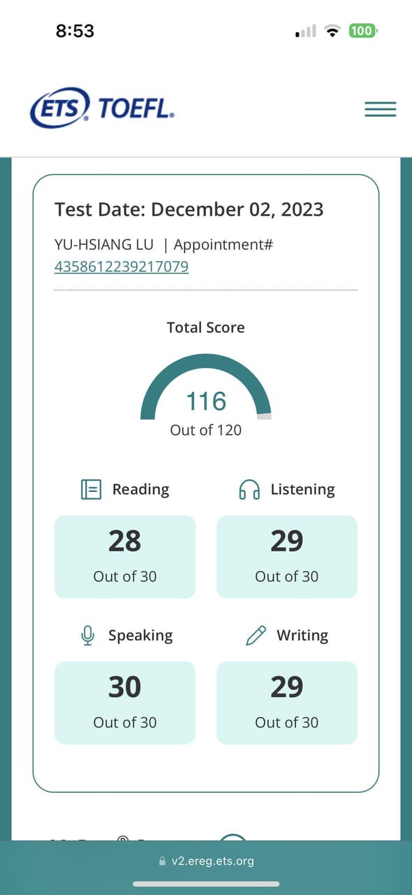 Pin TOEFL今天又出現超高分116學員啦！ - LilyGRE進階家教班 (@lifeafteryale) | Dcard
