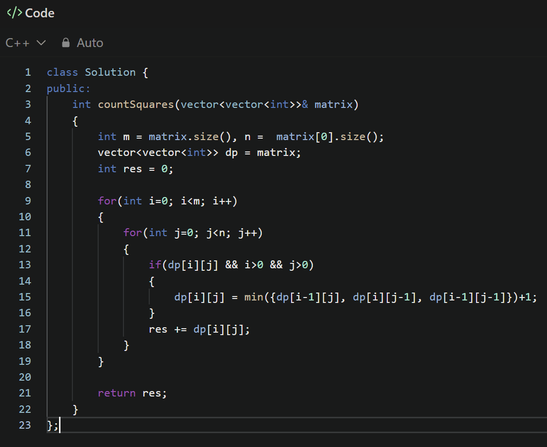 1277. Count Square Submatrices with All Ones 解題紀錄 - 佛朗火箭製造基 ...