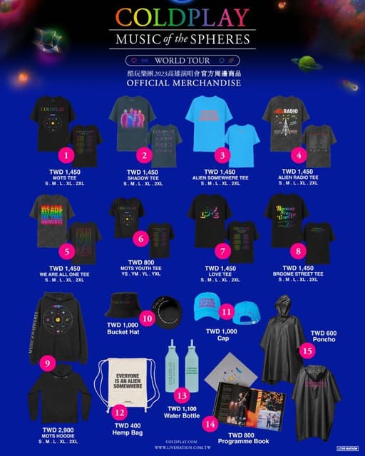 11/12 Coldplay演唱周邊看這裡！ - 酷玩樂團板 | Dcard