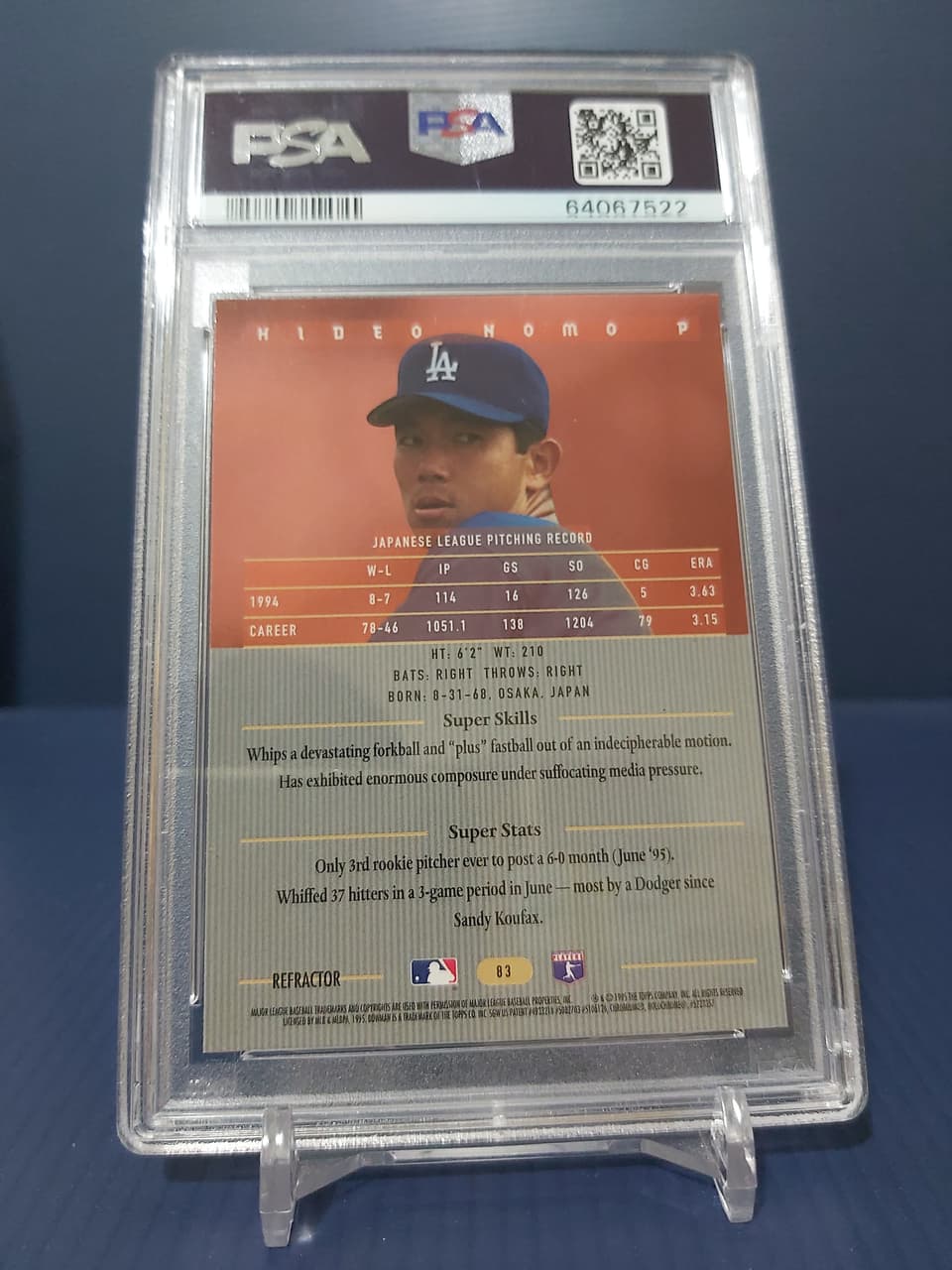 棒球場上的"龍捲風" 野茂英雄 PSA鑑定新人卡& 連續動作卡 - 網路購物板 | Dcard