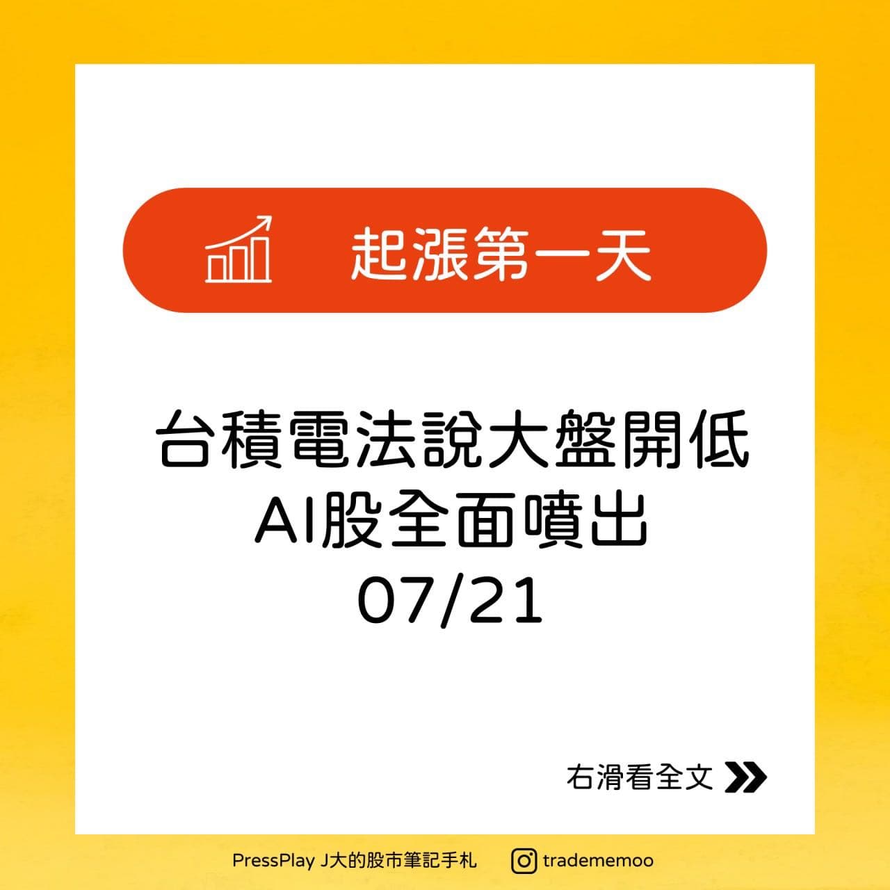 台積電法說大盤開低 AI股全面噴出 - J大的股市筆記手札 (@space_crypto) | Dcard