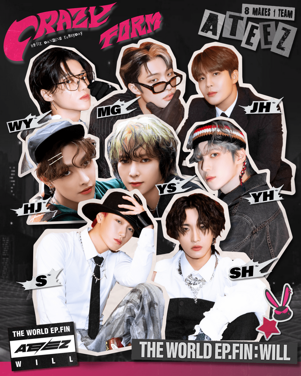 #分享 🐇𝗔𝗧𝗘𝗘𝗭 𝗖𝗿𝗮𝘇𝘆 𝗙𝗼𝗿𝗺𝗙𝗶𝗻𝗮𝗹 𝗣𝗢𝗦𝗧𝗘𝗥 𝗜𝗕𝗢𝗡列印🖤 - ATEEZ板 | Dcard